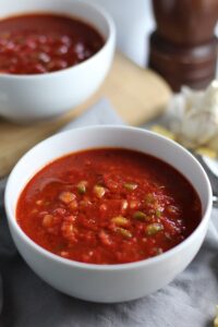 Chunky Gazpacho Recipe with Roasted Red Peppers - Talking Meals