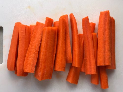Roasted Carrot Fries with Avocado Crema - Talking Meals