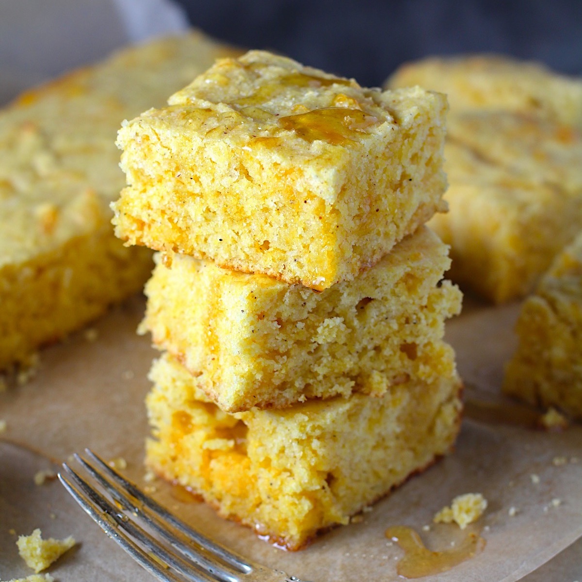 Cheddar Honey Glazed Cornbread Recipe - Talking Meals