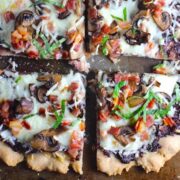Mediterranean Flatbread with Olive Tapenade & Pancetta - Talking Meals
