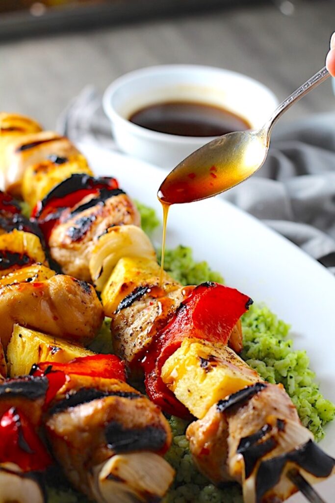 Chinese Chicken and Pineapple Kabobs {Sweet and Sour} - Talking Meals