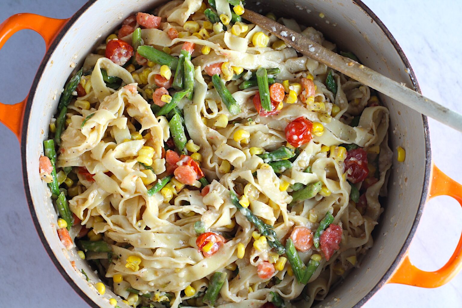 Roasted Vegetable Pasta Primavera Recipe - Talking Meals
