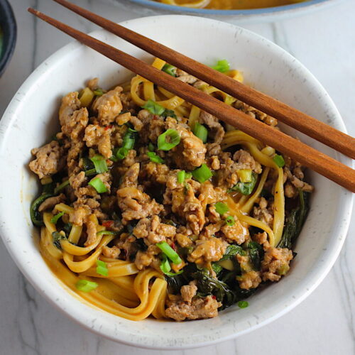 Ground Chicken Dan Dan Noodles {Easy Recipe} - Talking Meals