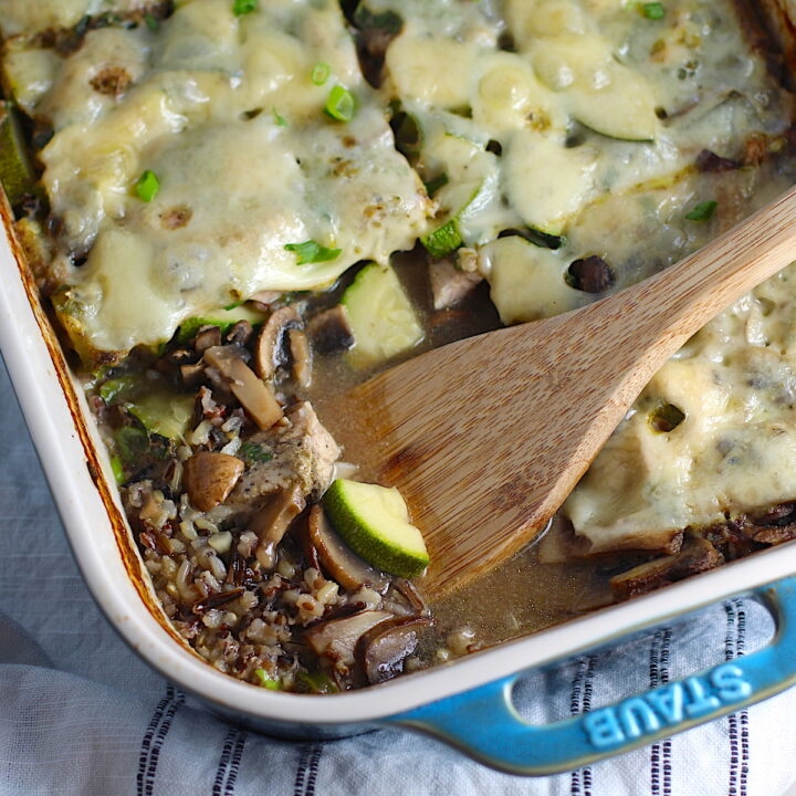 Chicken Wild Rice Casserole with Zucchini and Mushrooms - Talking Meals