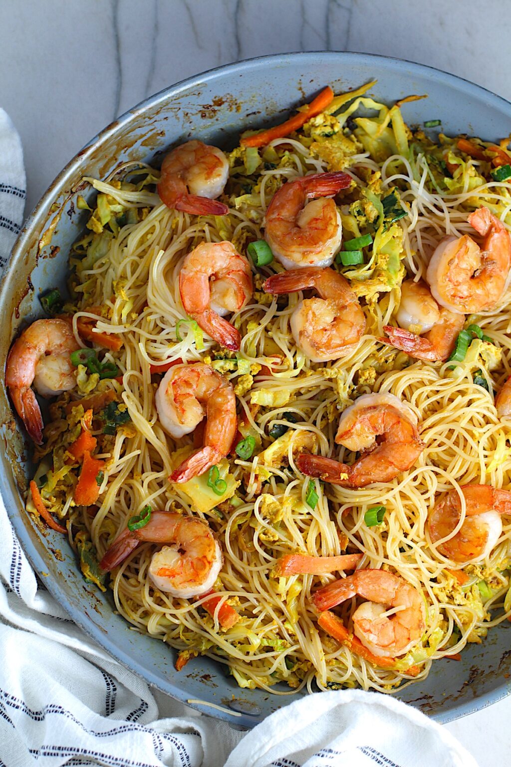 Shrimp Mei Fun Recipe {Singapore Rice Noodles} - Talking Meals