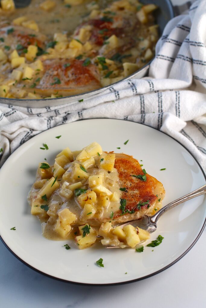 Pork Normandy with Apple and Onion Sauce - Talking Meals