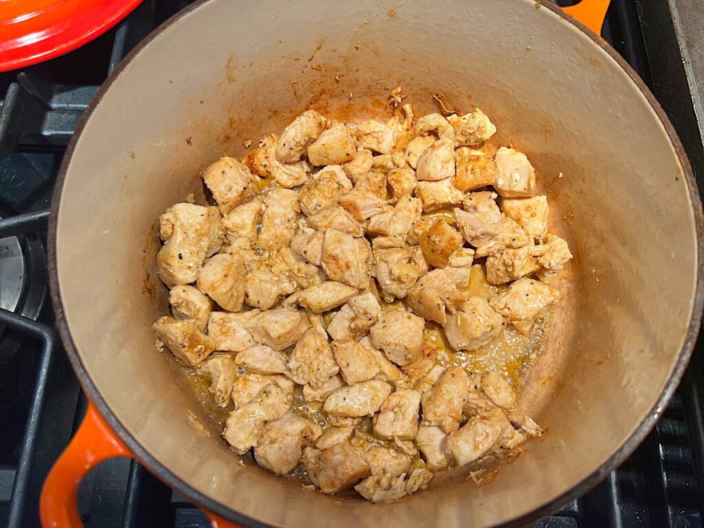 Creamy Chicken Chorizo Orzo One-Pot Dinner - Talking Meals